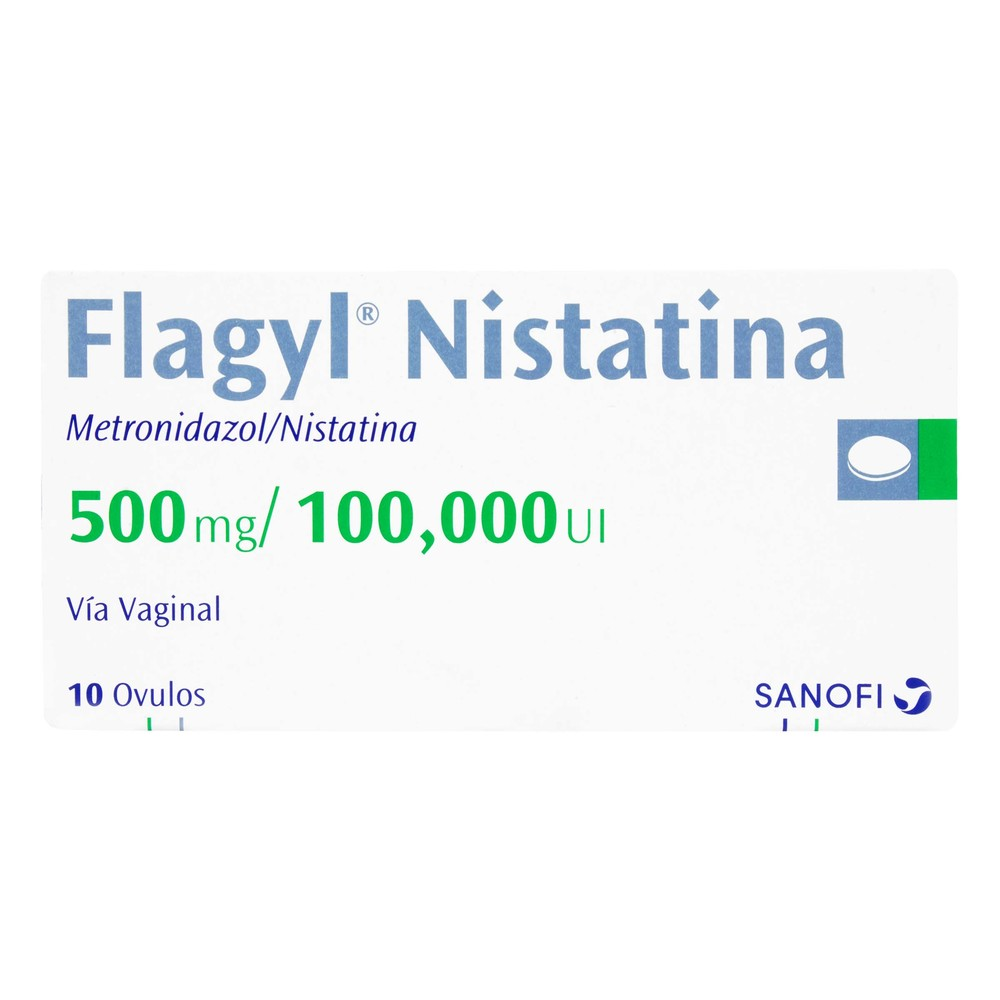 (F) FLAGYL NISTATINA 500 MG 10 OVULOS - 1 UNIDADES | Uno A Droguerias