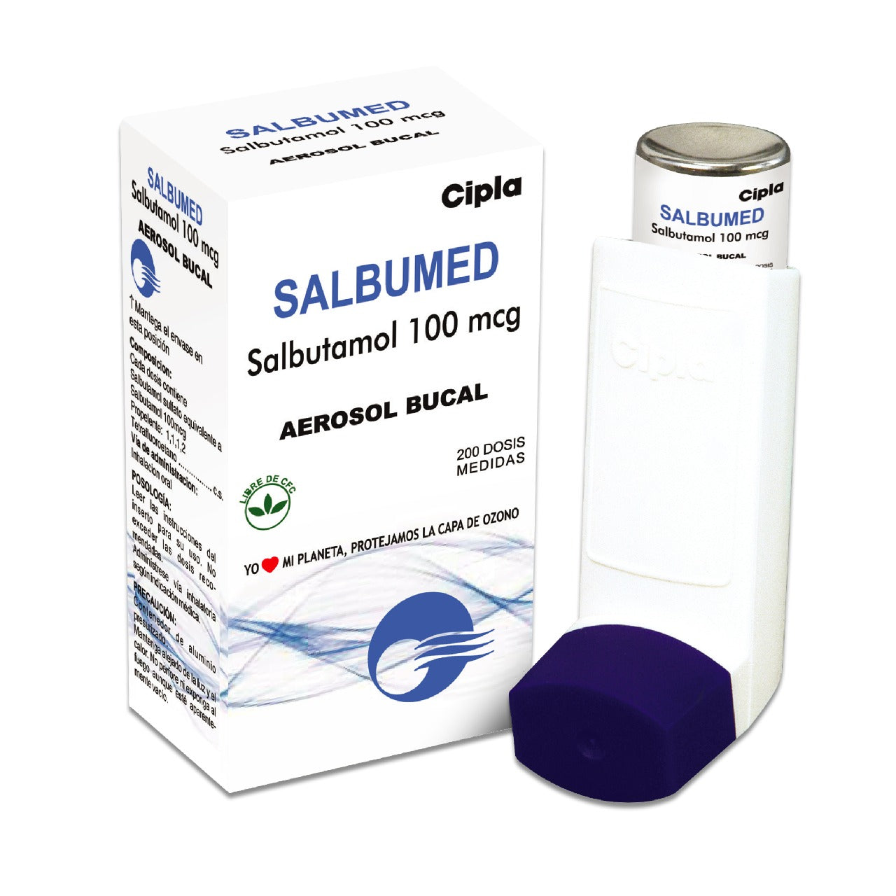 SALBUMED (SALBUTAMOL) INHALADOR 200 DOSIS CIPLA | Uno A Droguerias