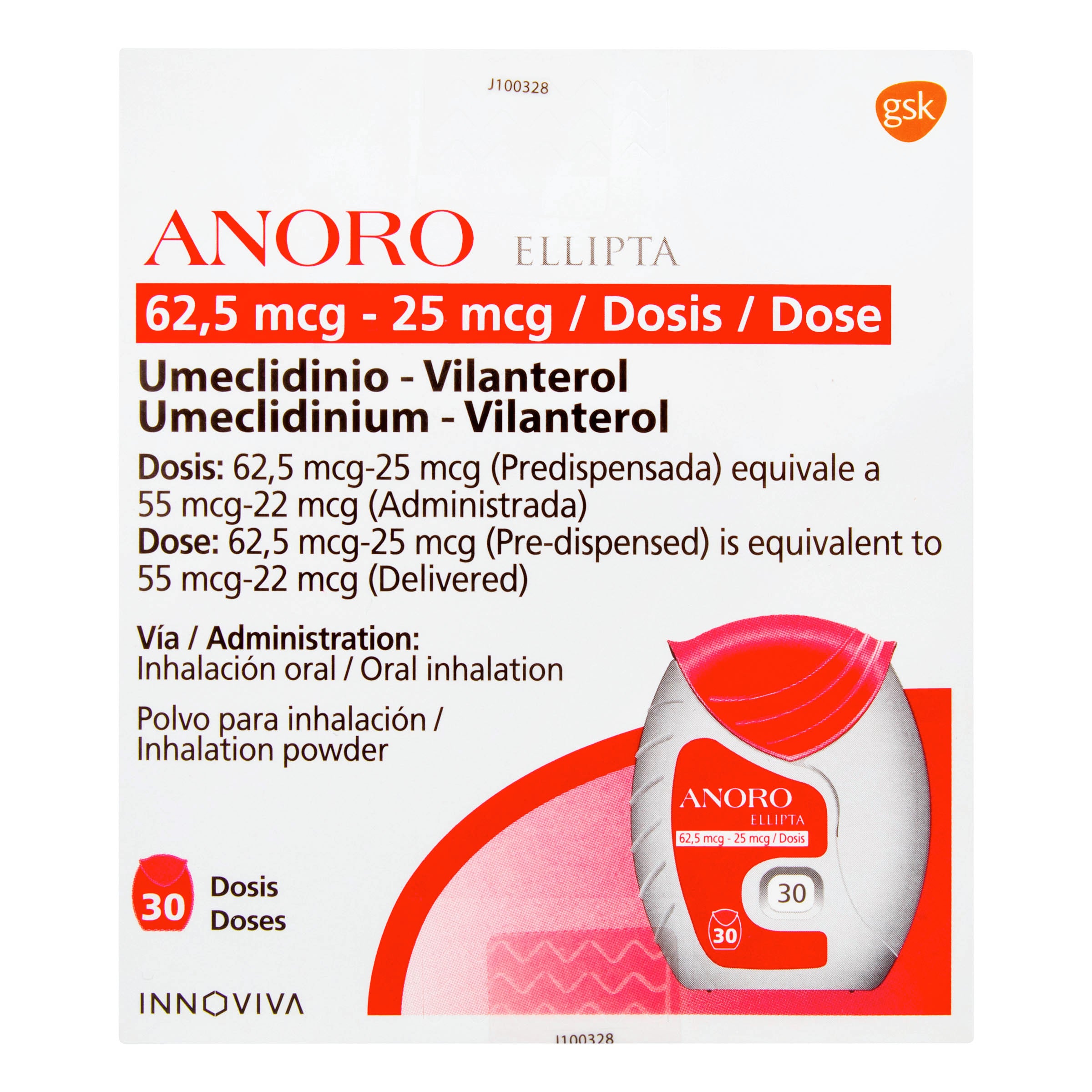 ANORO ELLIPTA 6205 MCG 30 DOSIS | Uno A Droguerias