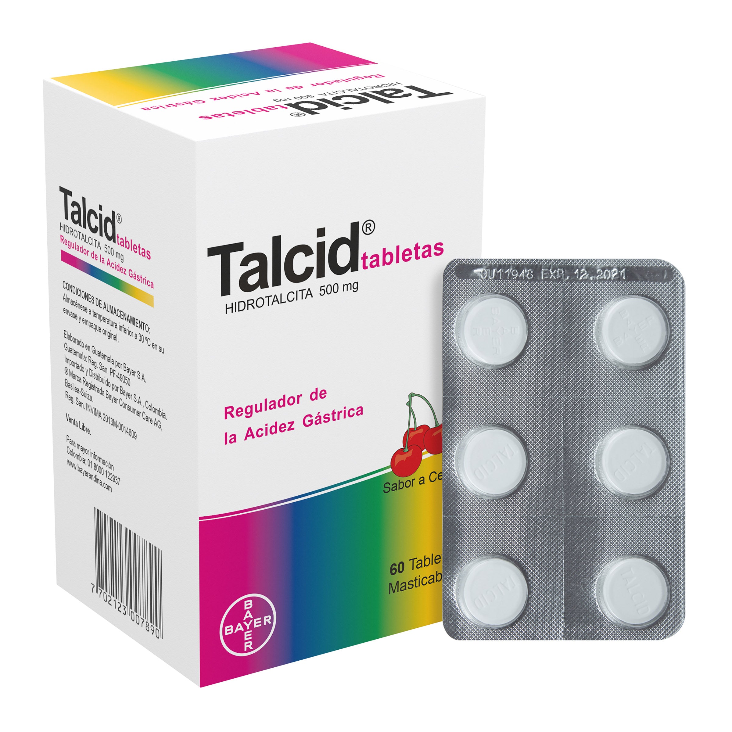 (F) TALCID CEREZA 60 TABLETAS | Uno A Droguerias