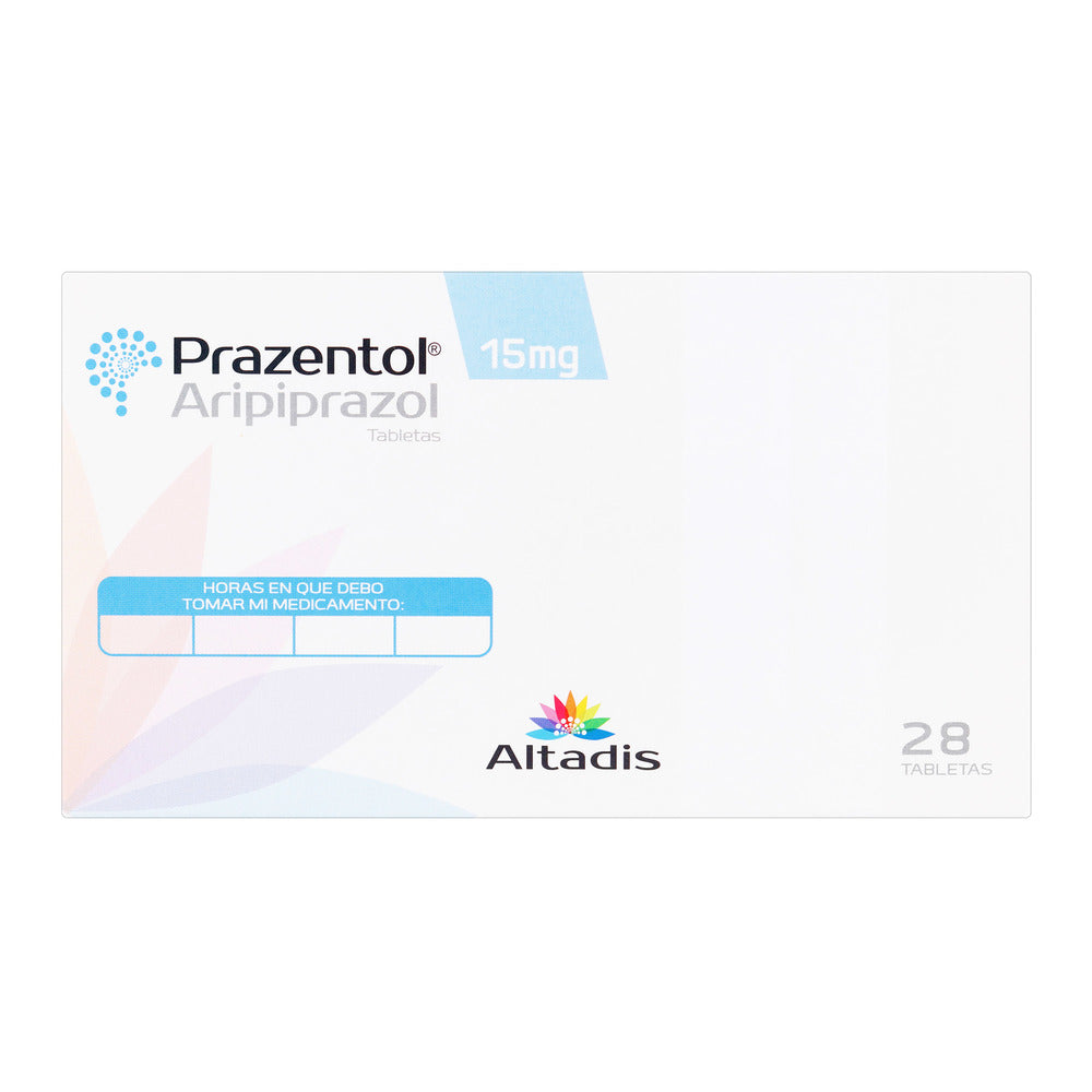PRAZENTOL 15 MG (ARIPIPRAZOL) 28 TABLETAS | Uno A Droguerias