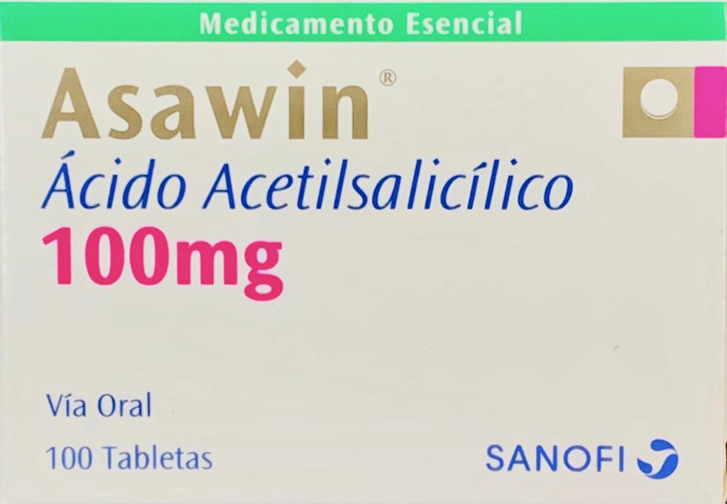 (F) ASAWIN 100 MG 100 TABLETAS - 10 UNIDADES | Uno A Droguerias