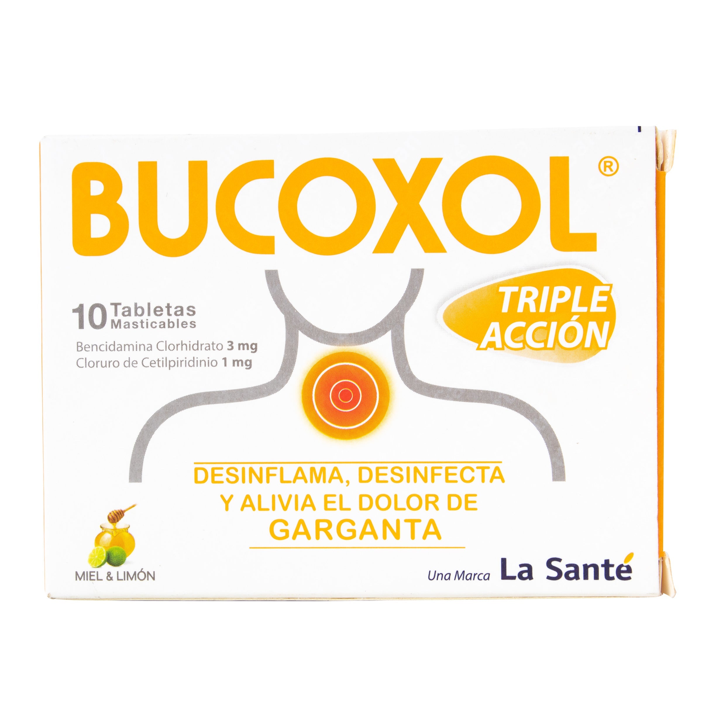 BUCOXOL TRIPLE ACCION MIEL LIMON 10 TABLETAS | Uno A Droguerias