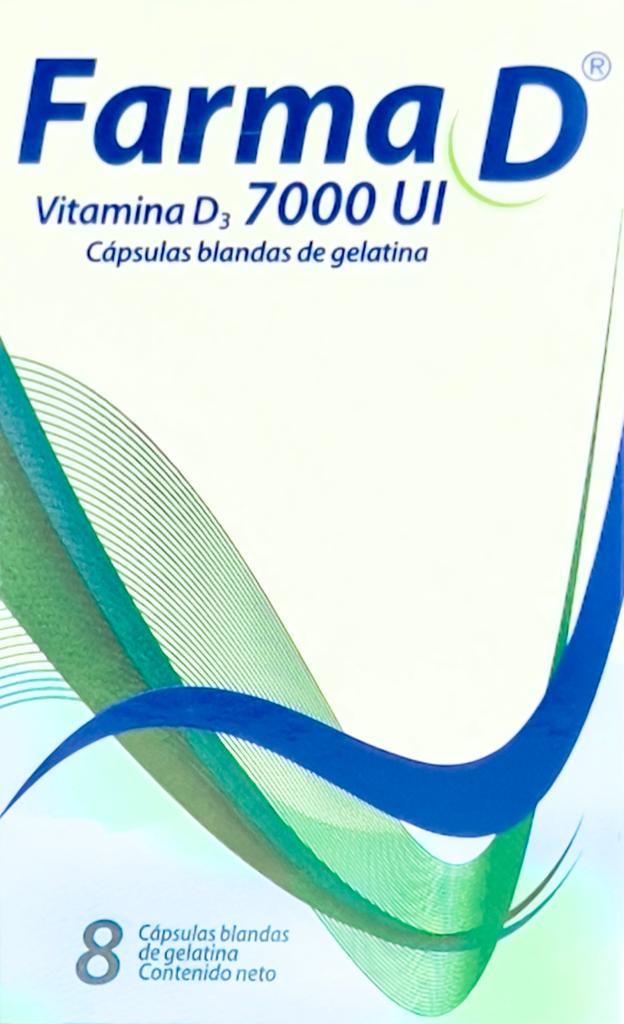 FARMA D VITAMINA D 3 7000UI 8 CAP | Uno A Droguerias