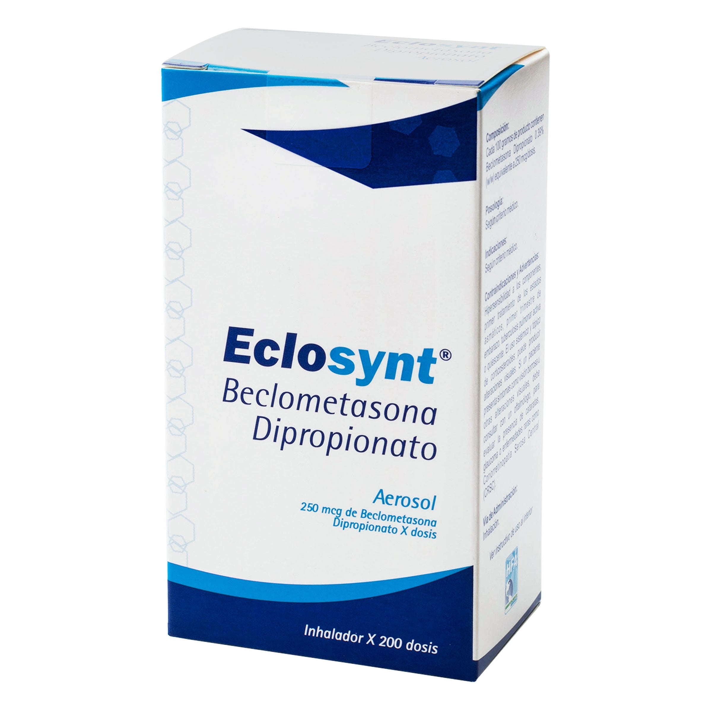 ECLOSYNT 250 MCG (BECLOMETASONA) INHALADOR 200 DOSIS | Uno A Droguerias