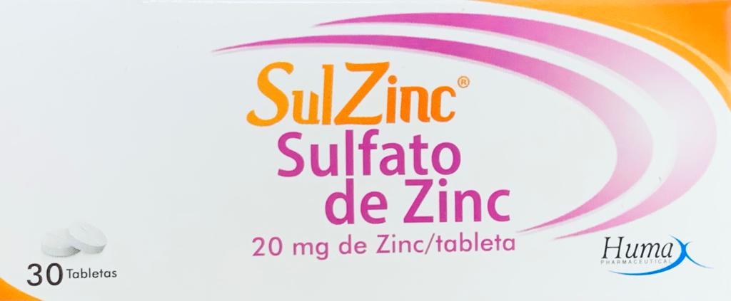 SULZINC 20 MG 30 TABLETAS | Uno A Droguerias