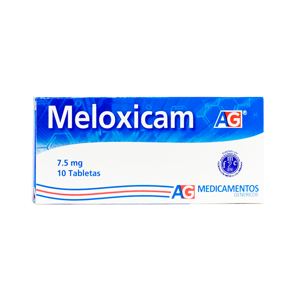 MELOXICAM 7.5 MG 10 TABLETAS AG | Uno A Droguerias
