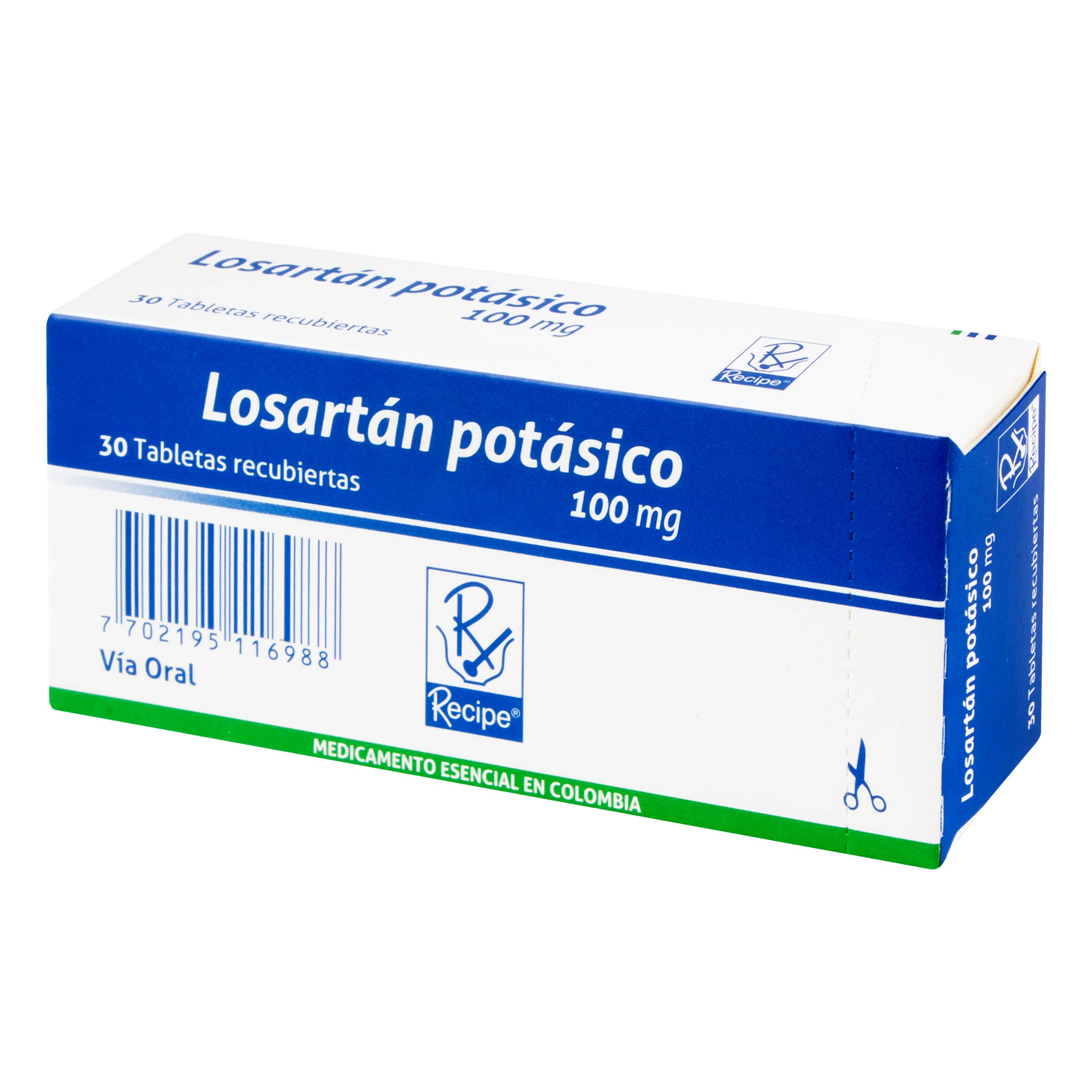 LOSARTAN 100 MG 30 TABLETAS RC | Uno A Droguerias
