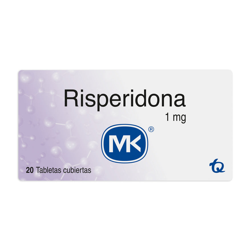 RISPERIDONA 1 MG 20 TABLETAS MK | Uno A Droguerias