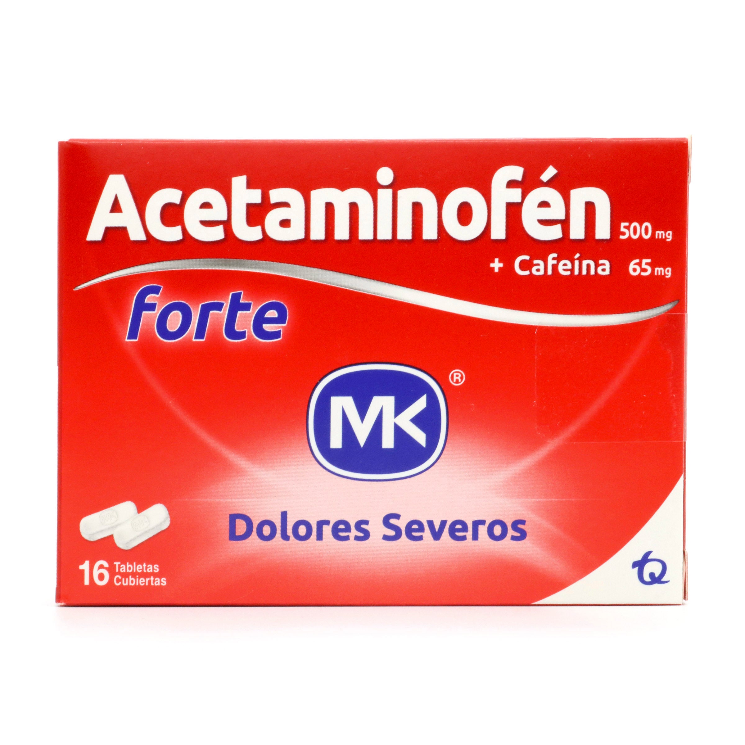 ACETAMINOFEN FORTE 16 TABLETAS MK | Uno A Droguerias